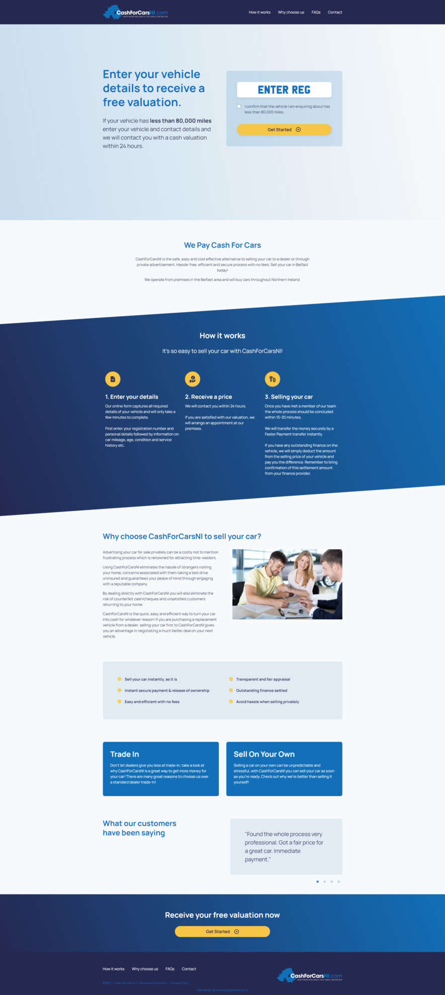 Cash for Cars NI Website Design